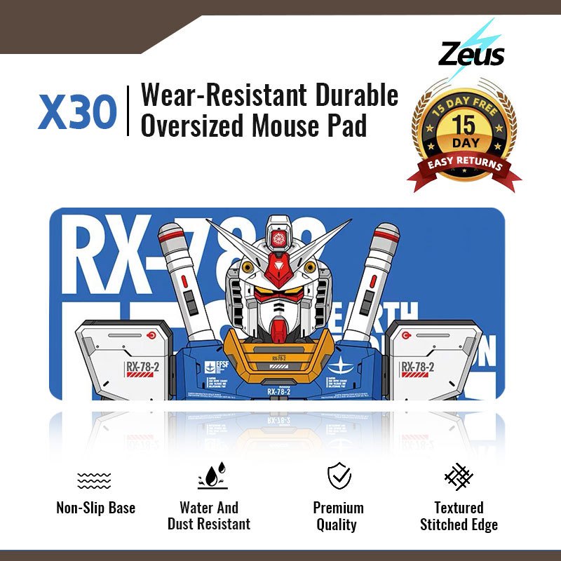 Zeus x Gundam ( X30 ) Extended Mouse Mat / Mouse Pad For Gaming ( 80cm ...