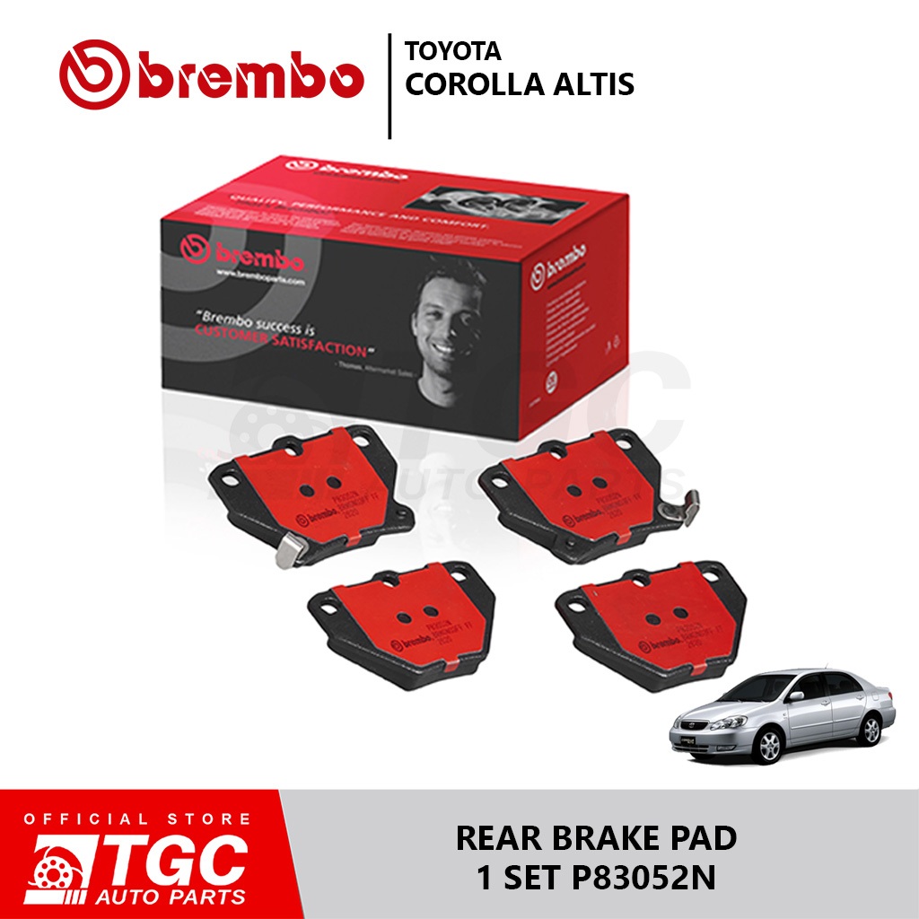 Brembo Rear Brake Pad Toyota Corolla Altis 2001 - 2007 P83052N 1 SET ...