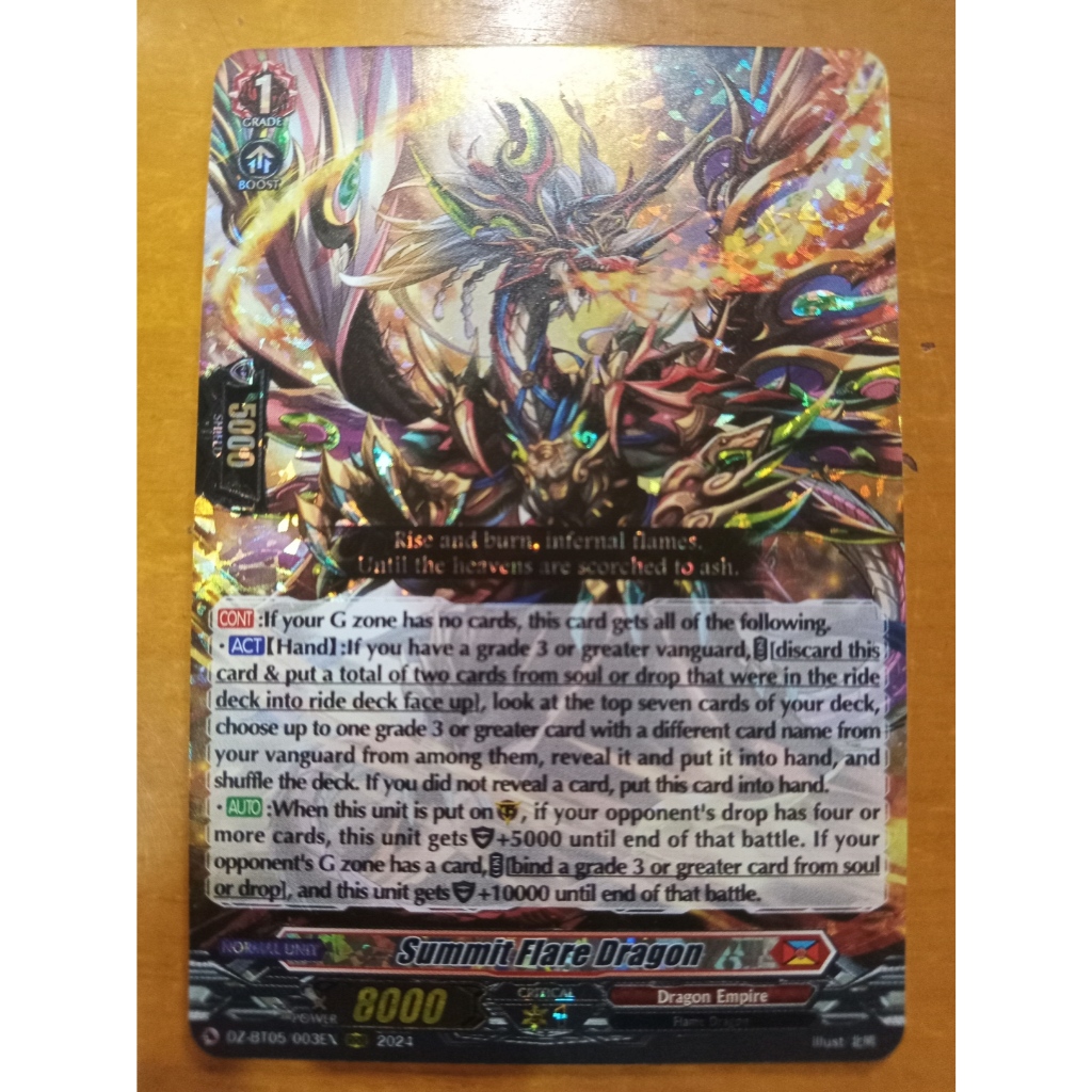 CFV Summit Flare Dragon RRR DZ-BT05 Dragon Empire Cardfight Vanguard English | Shopee Philippines
