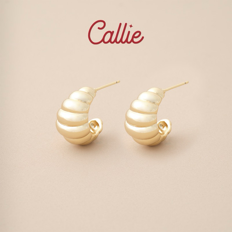 Callie 14k Gold Plated Crisha Chunky Croissant Hoop Earrings Shop ...