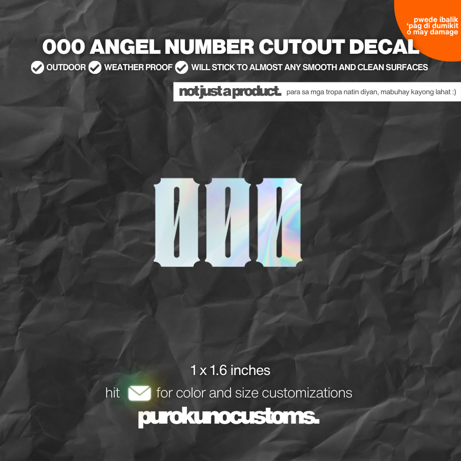 000 ANGEL NUMBER CUTOUT DECAL STICKER | Shopee Philippines