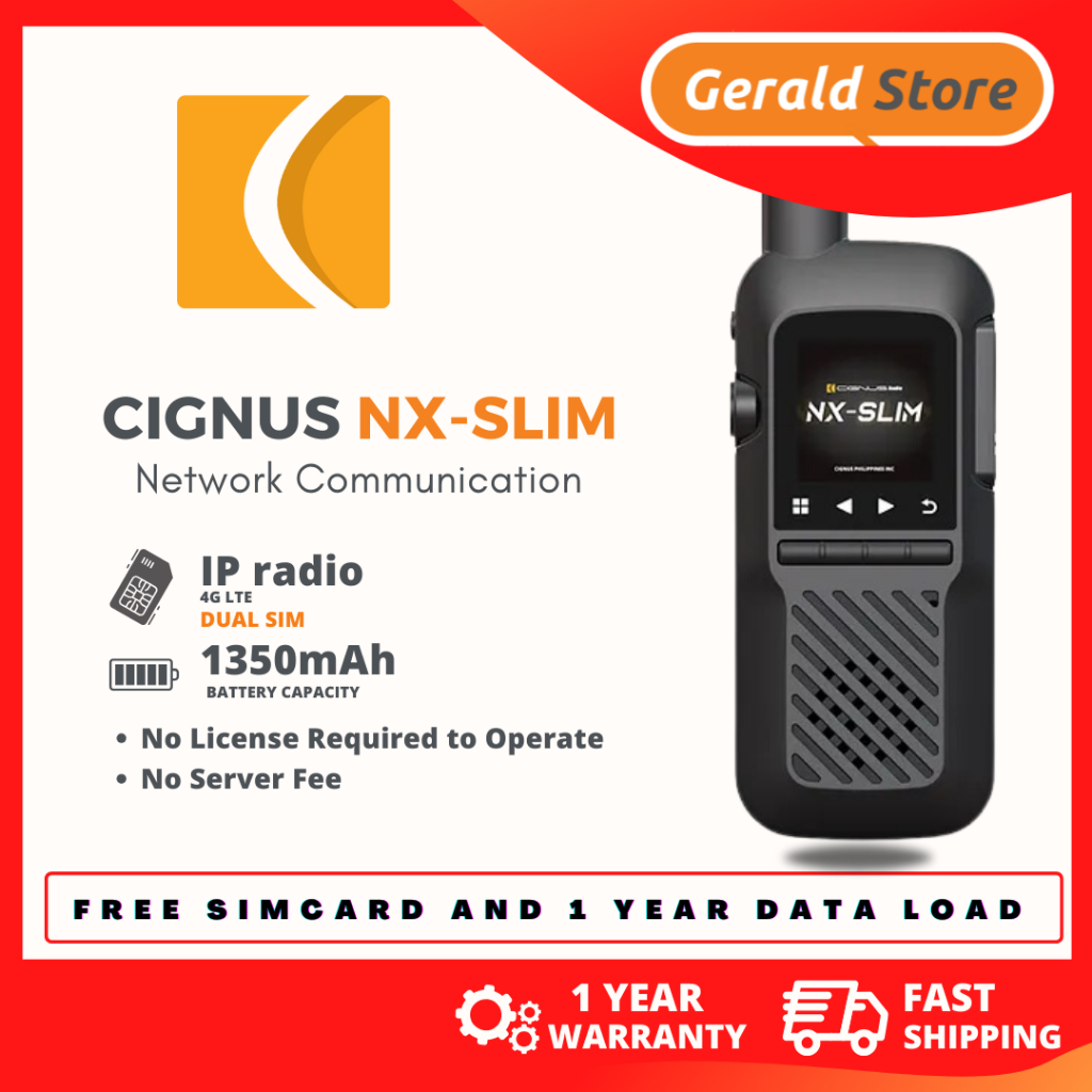 * FREE SIMCARD AND 1 YEAR DATA LOAD* Cignus NX-Slim - Lightweight LTE PoC Mobile Radio VO ...