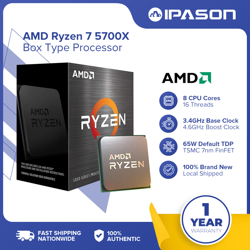 AMD Ryzen 7 5700X Desktop Processor (Socket AM4, CPU Cooler not ... AMD Ryzen 7 5700X Desktop Processor (Socket AM4, CPU Cooler not ...