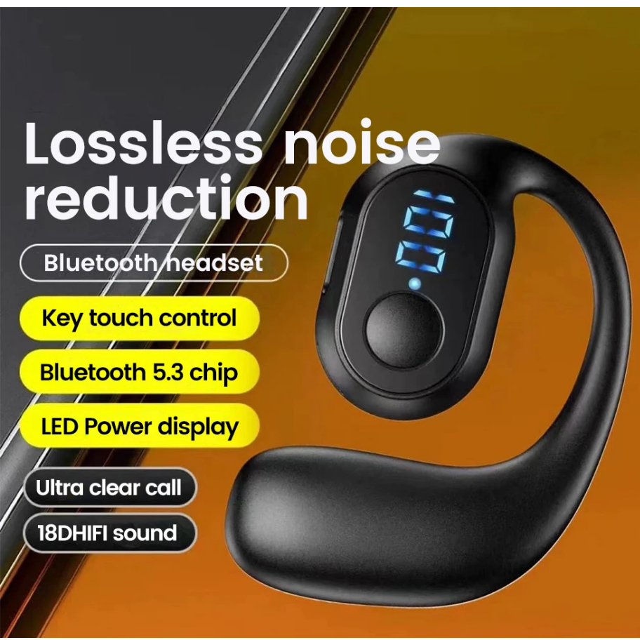 Wireless Bluetooth Headset Single Ear True Bass Stereo Big Capacity ...