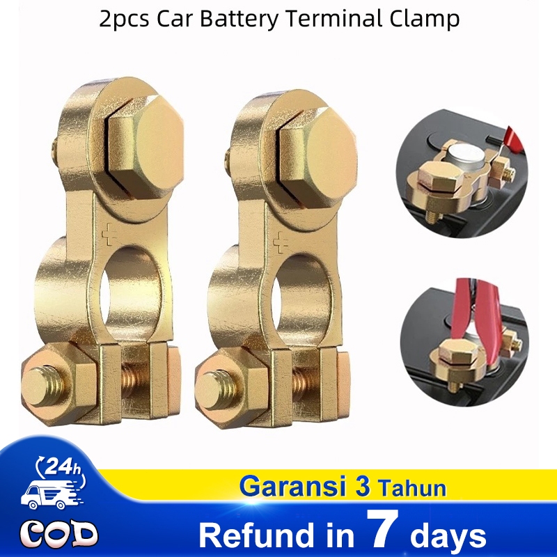 2pcs Car Battery Terminal Connectors 12V/24V Plated Brass Battery ...