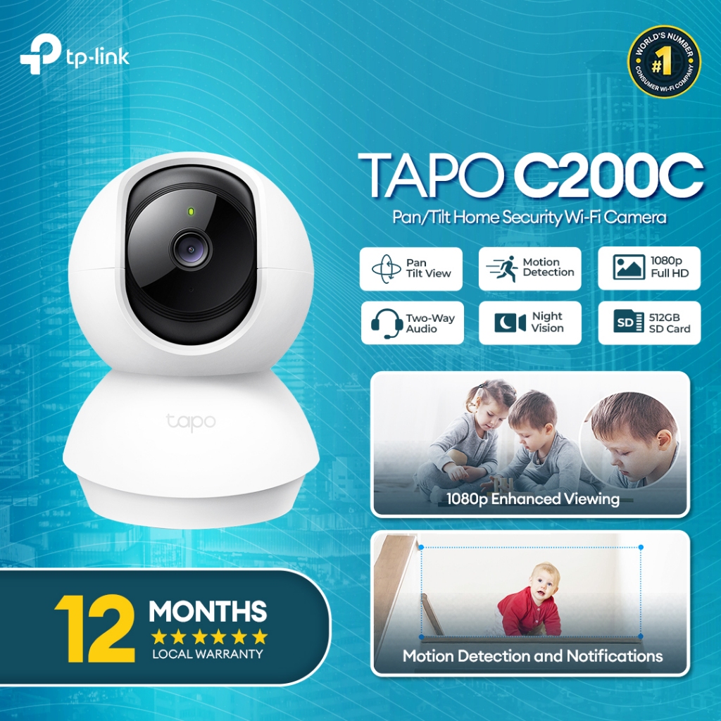 TP-Link Tapo C200C Pan/Tilt Home Security Wi-Fi Camera | CCTV Camera ...