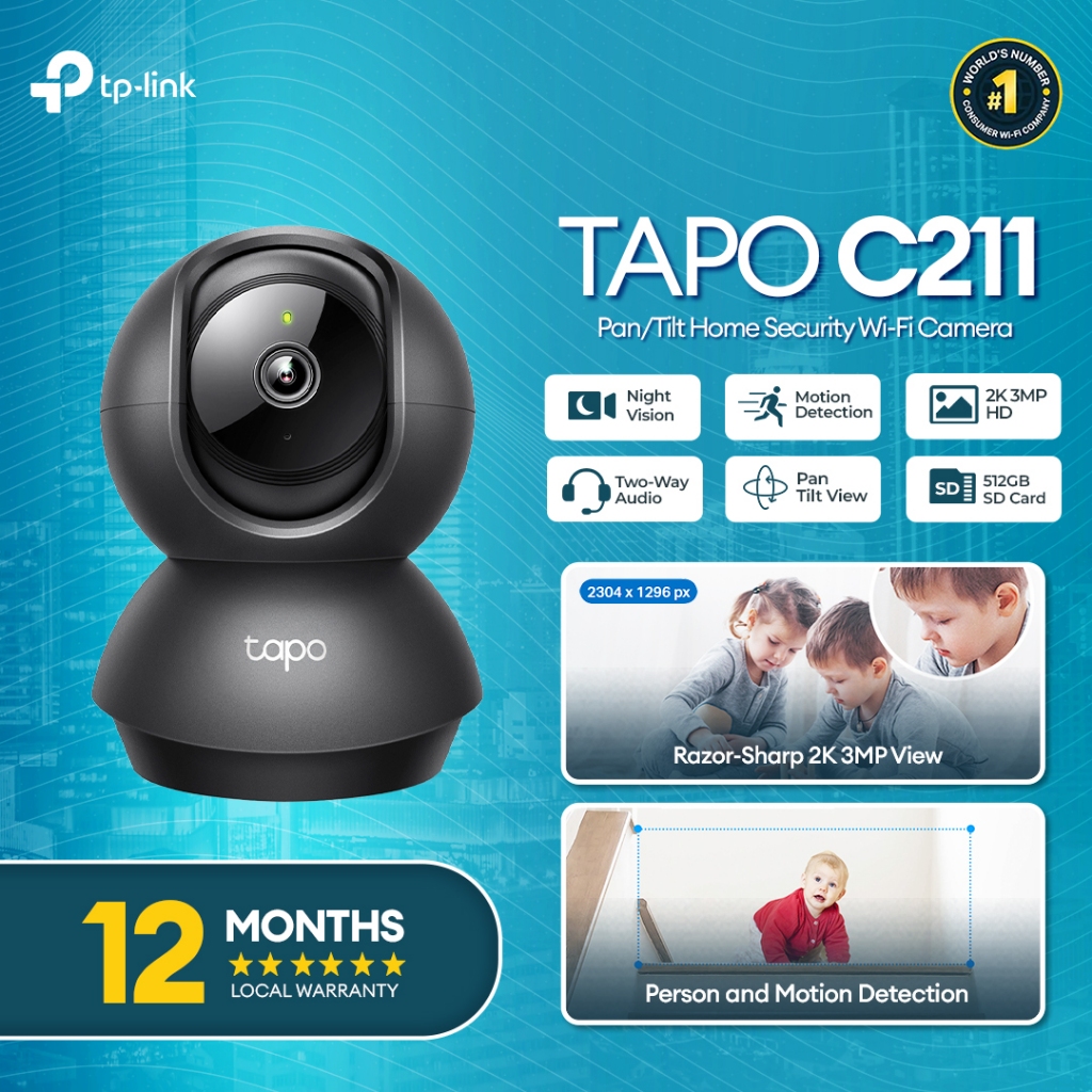 TP-Link Tapo C211 2K 3MP 360° Pan/Tilt Home Security Indoor Wi-Fi CCTV Camera | Shopee Philippines