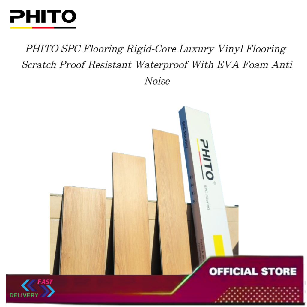 PHITO SPC Flooring Rigid-Core Luxury Vinyl Flooring Scratch Proof Resistant Waterproof (1 Box ...