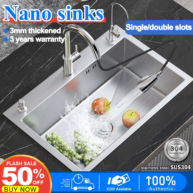 Stainless Steel Kitchen Sink Thickness High Quality Sink (Silver) 304 ...