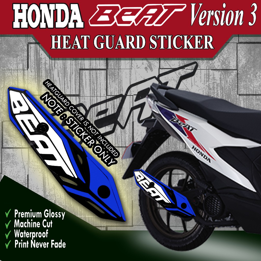 BEAT V3 HEATGUARD STICKER / BEAT VERSION 3 STICKER HEATGUARD / HONDA ...