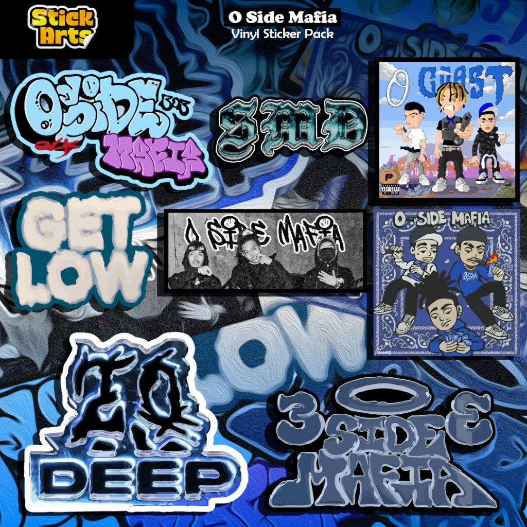OSide Mafia Vinyl Sticker Pack 8pcs Waterproof for Tumblers, Laptops ...