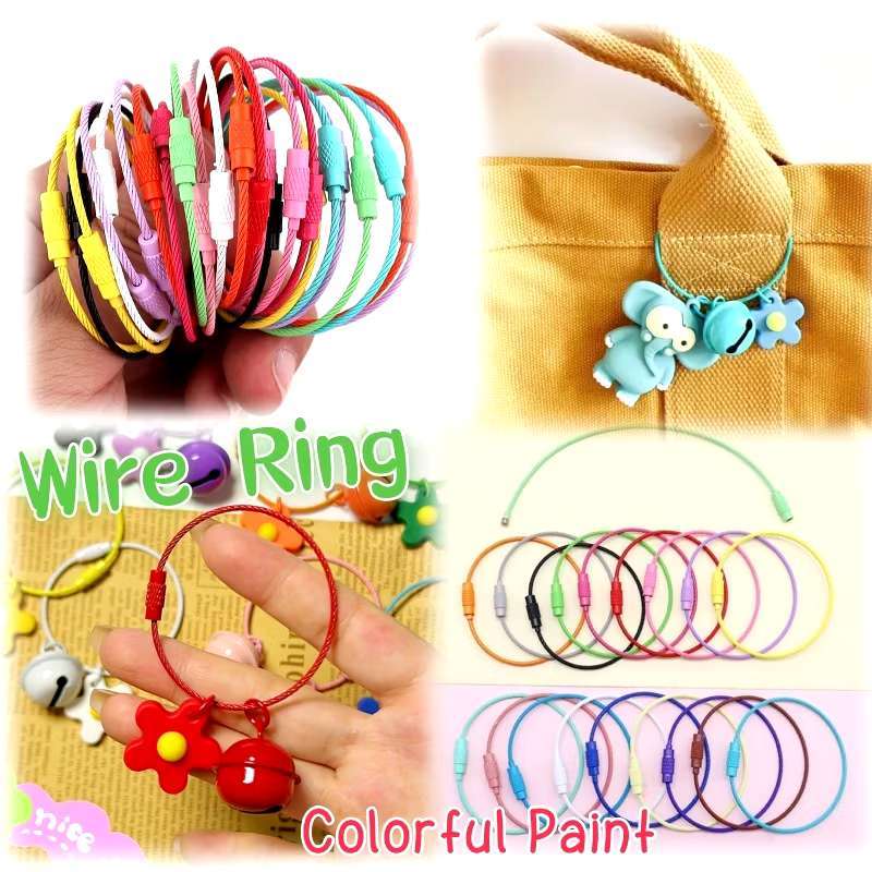 1pc Color Painted Steel Wire Rope Metal Wire Ring Rotating Screw Buckle ...
