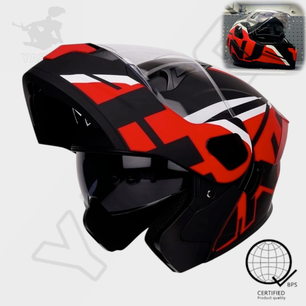 HNJ 937 Motorcycle Helmets Open Face Modular Motor Helmet Dual Visor ...