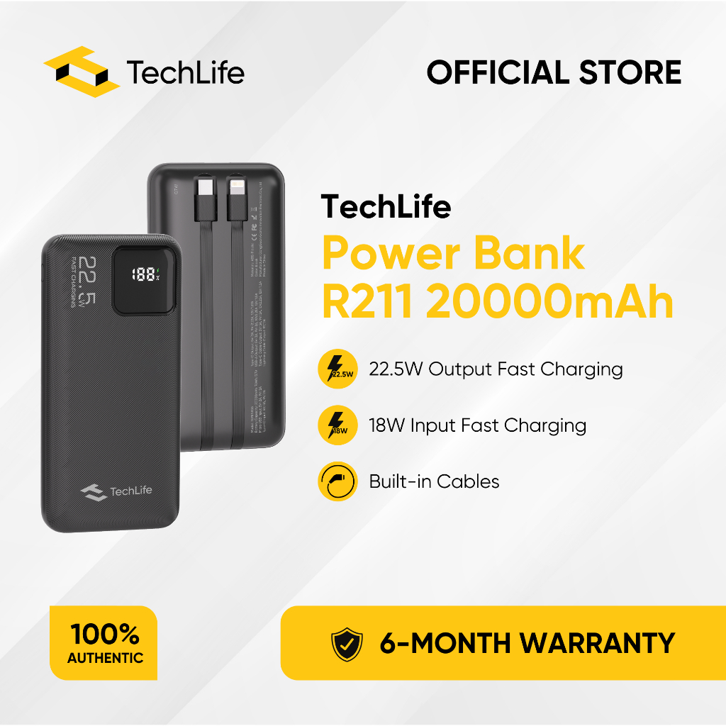 TechLife Power Bank R211 (10000mAh/20000mAh) l 22.5W Output Fast ...