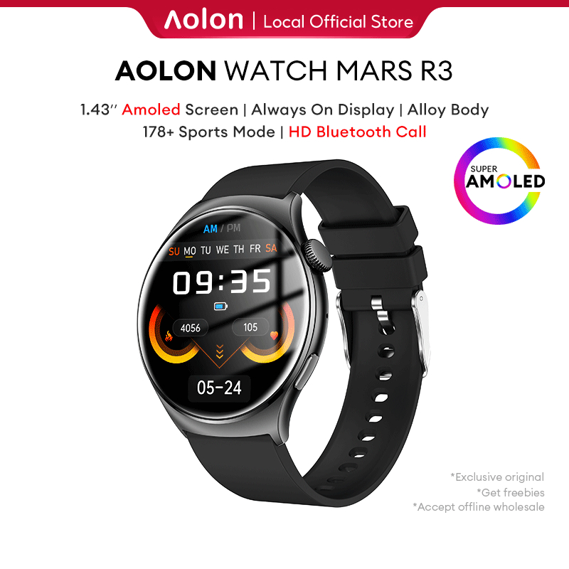 Aolon Mars R3 Smart Watch Original AMOLED Always On Display 200+ Watch ...