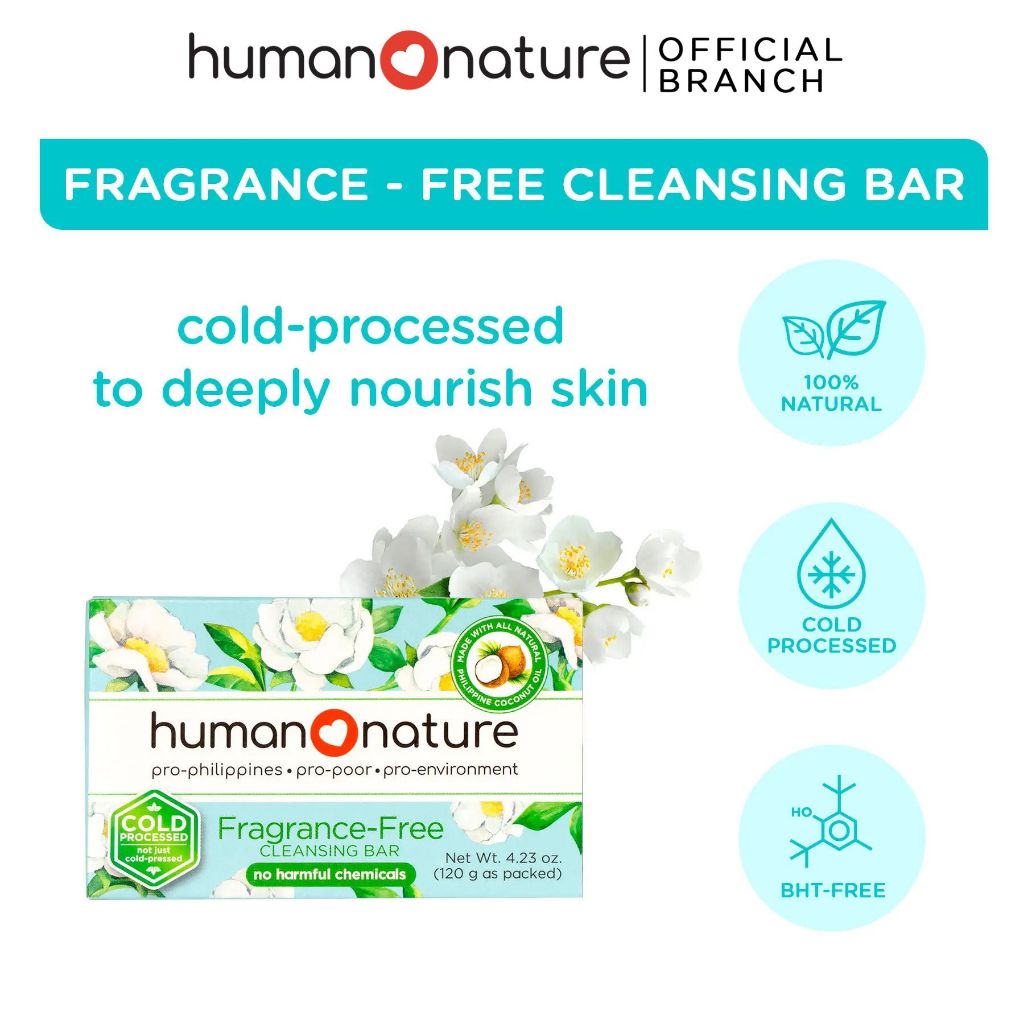 Human Nature Fragrance-Free Gentle Hypoallergenic Cleansing Bar Soap ...
