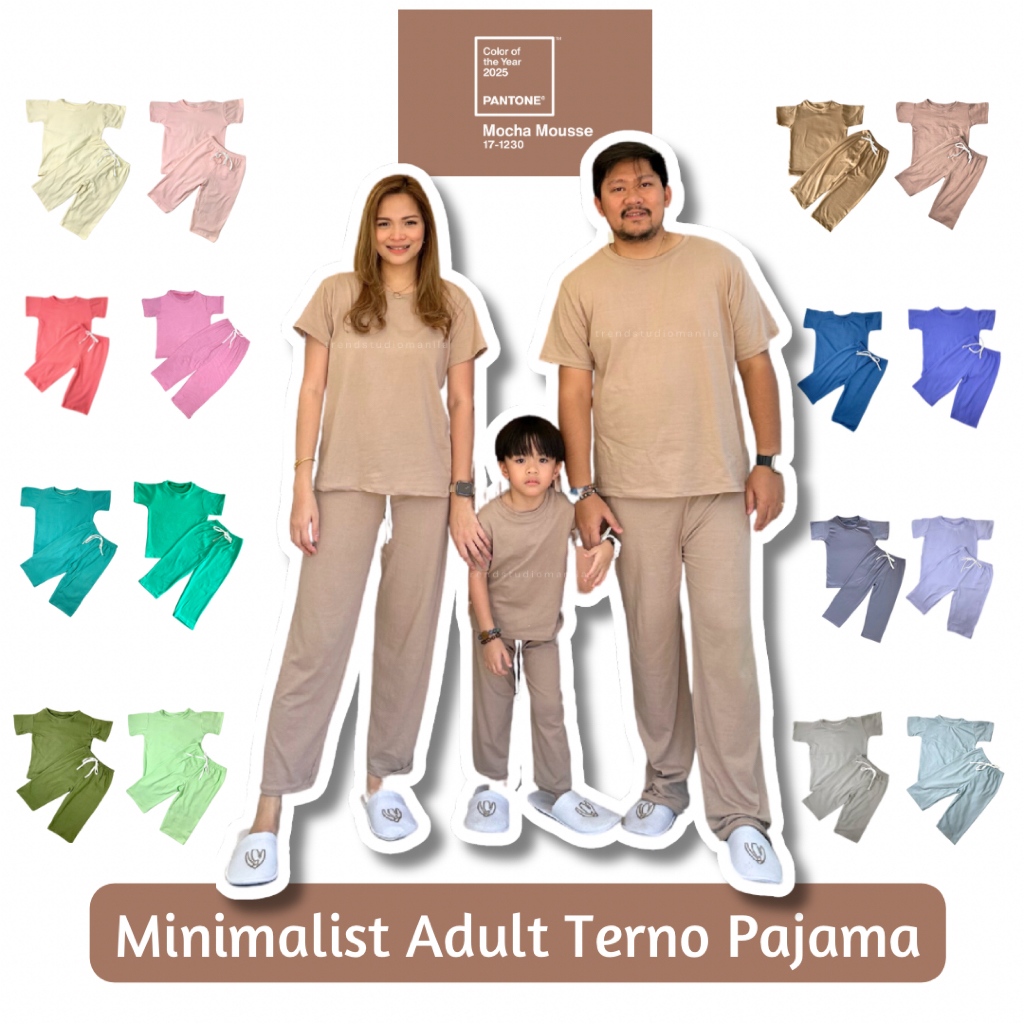 Plain Adult Terno Pajama family in neutral, pastel / Christmas New Year ...