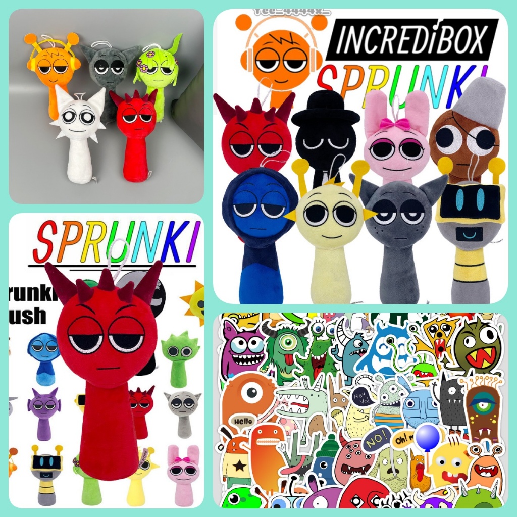 Sprunki Plush Toy Sprunki Incredibox Game Gray Wenda Oren Stuffed Doll ...