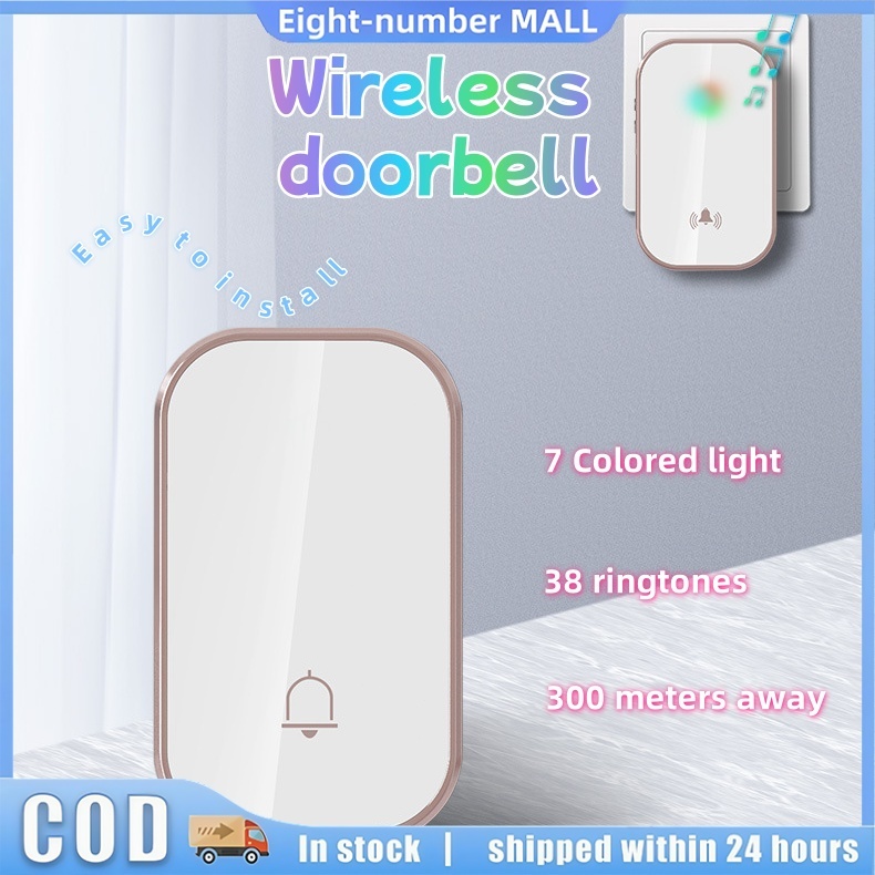 New Home Welcome Doorbell Wireless Doorbell Waterproof 300M Remote 38 Music smart Door Bell ...