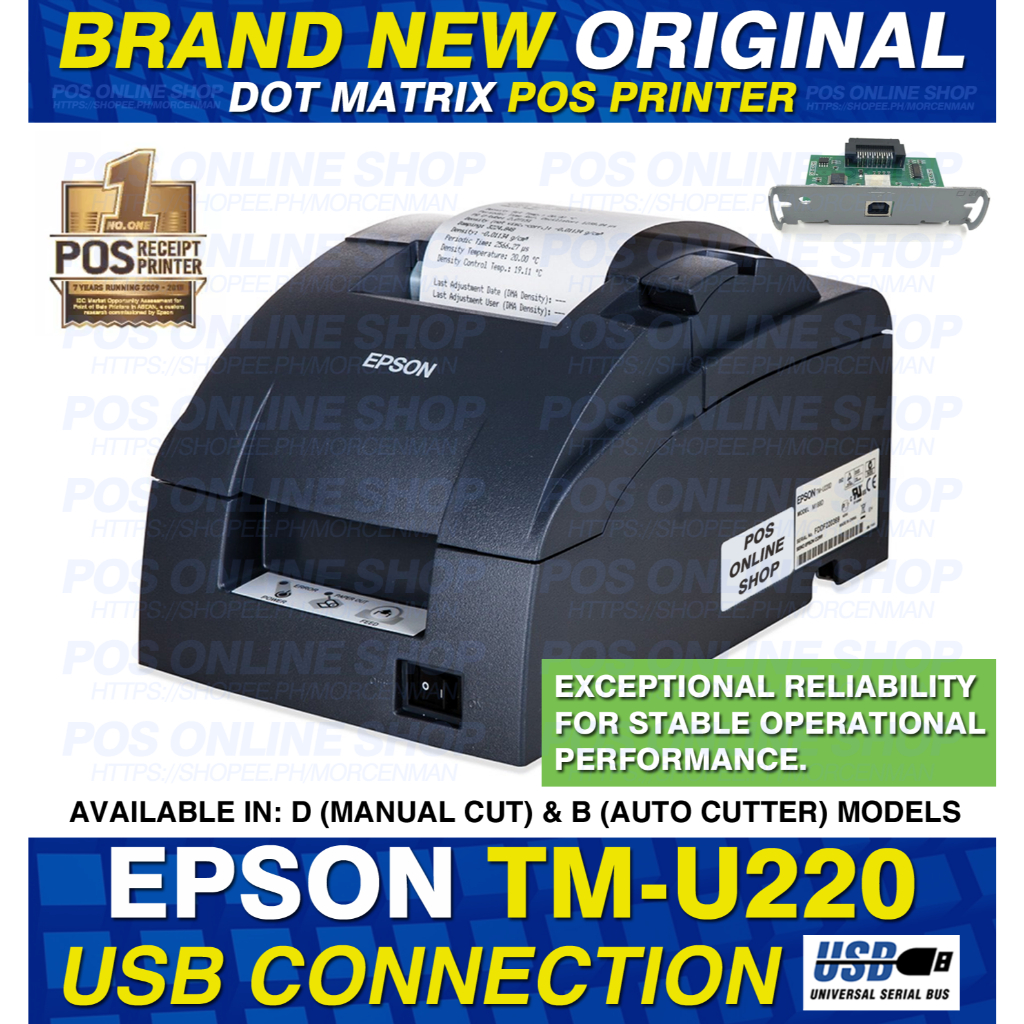 BRAND NEW EPSON TM-U220D TM-U220B POS RECEIPT DOT MATRIX PRINTER USB ...