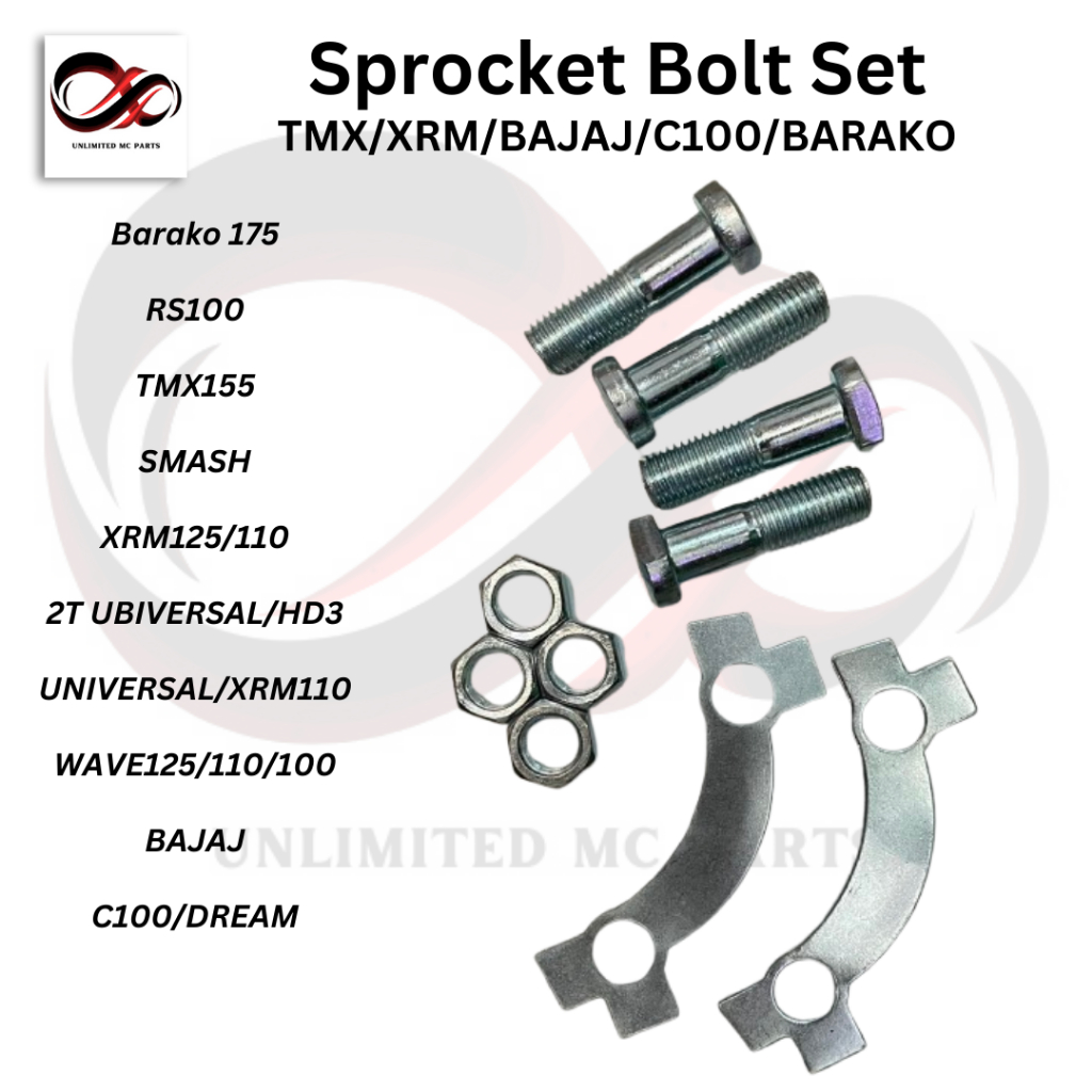 Sprocket Bolt set-TMX/XRM/BAJAJ/C100/BARAKO | Shopee Philippines
