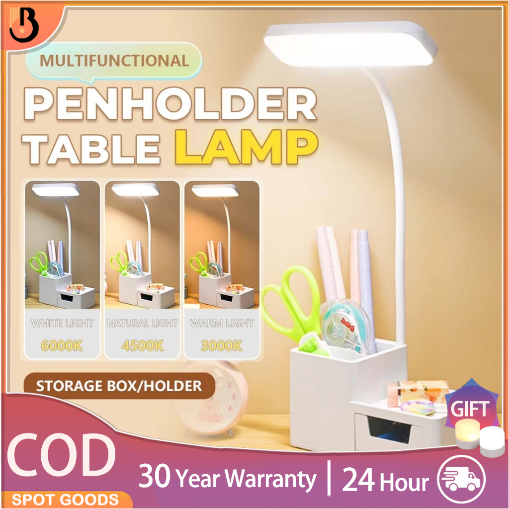 LED Rechargeable Desk Lamp Shade Dim Study Light for Bedroom Student ...