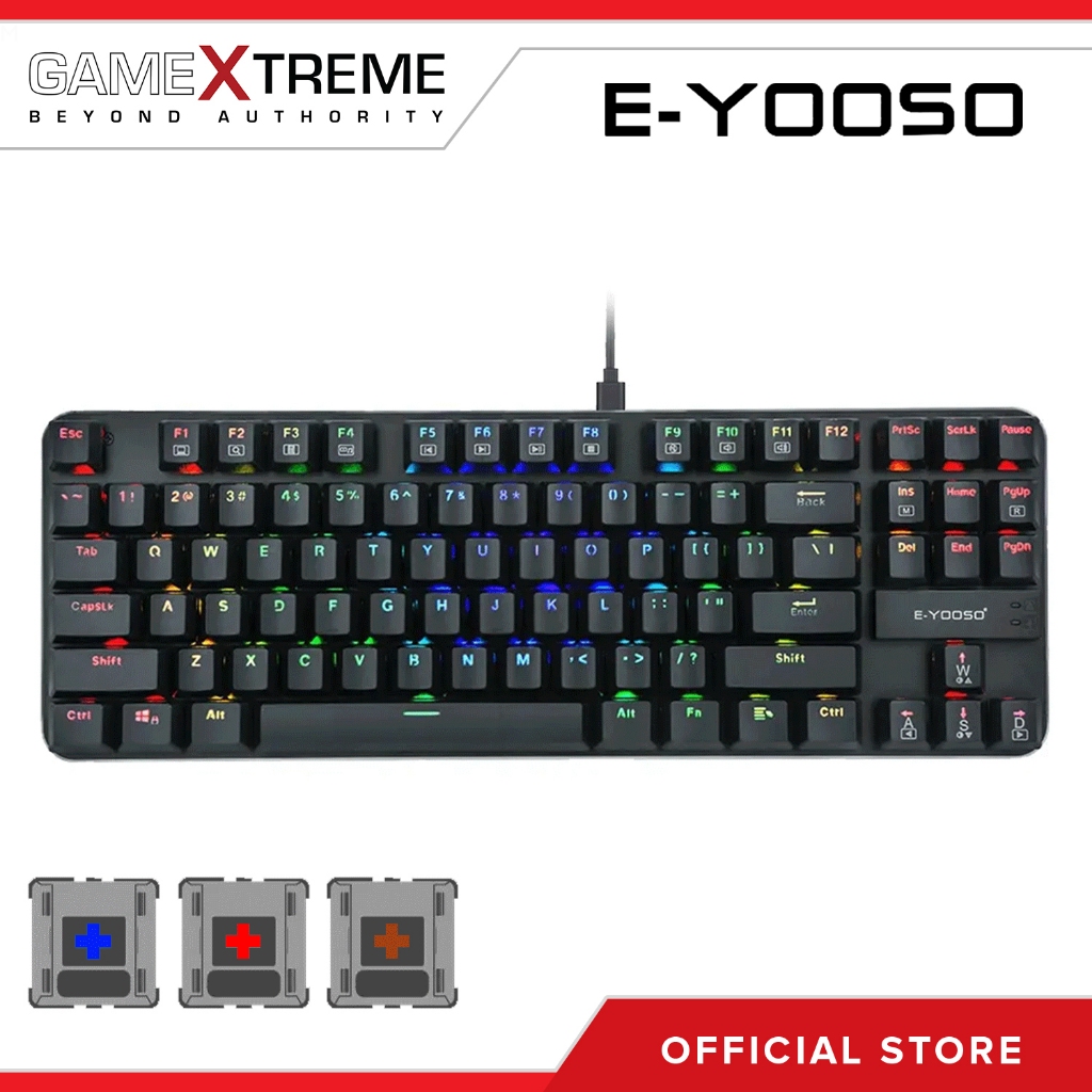 E-Yooso K-630 RGB 87 Keys Dwarf Axis Mechanical Gaming Keyboard [Black ...