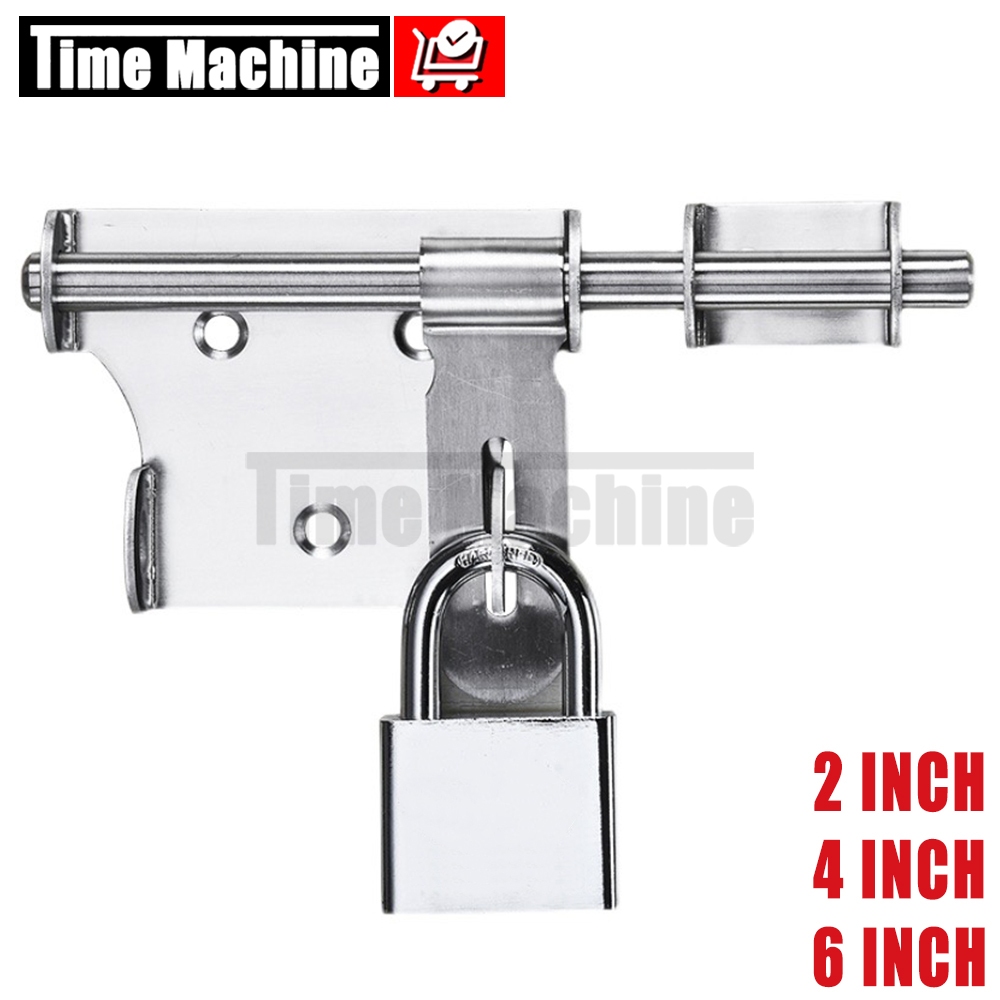 Stainless Steel Sliding Bolt Door Latch Lock Heavy Duty Barrel Slide ...
