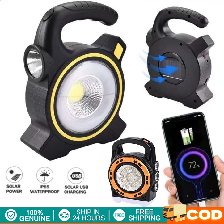 Powerful Solar flashlight rechargeable waterproof Solar Tent camping ...