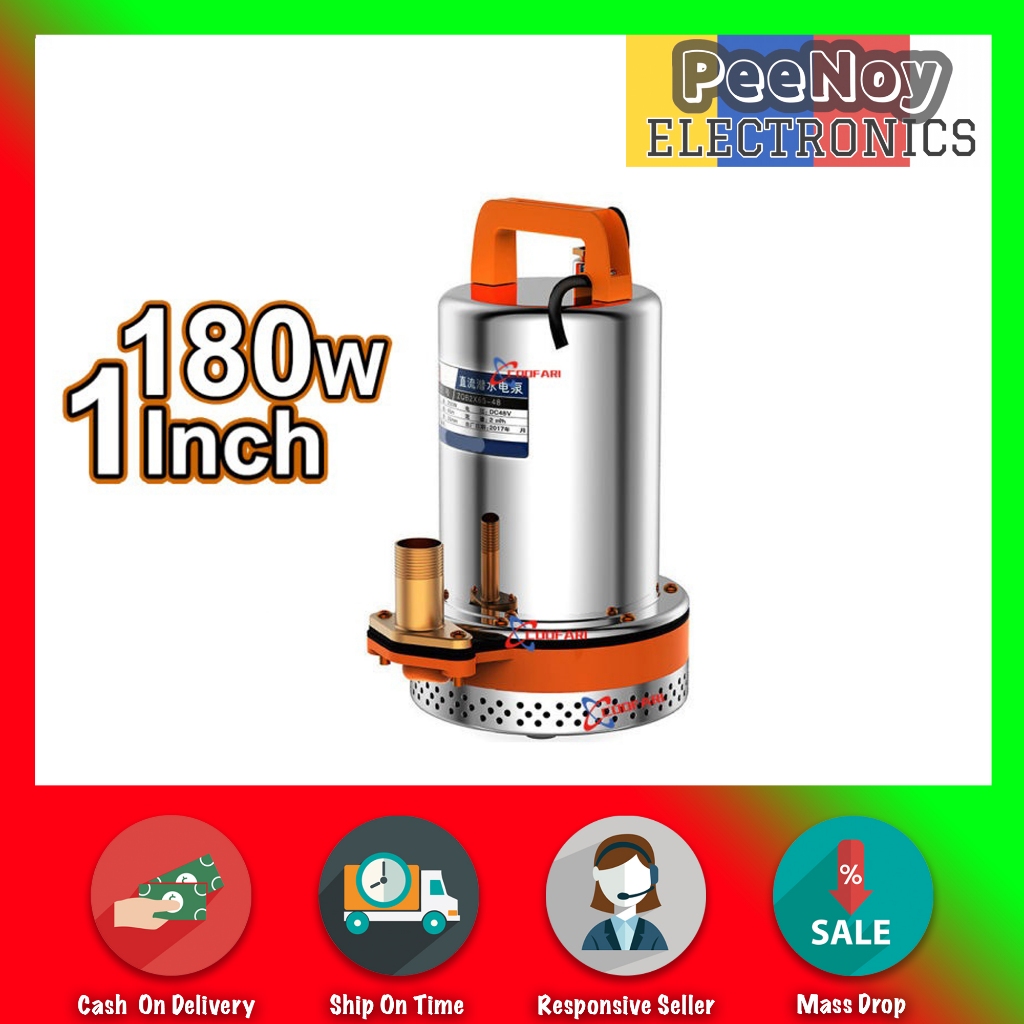 12V 180W Submersible Pump Deep Well Electric Vehicle Household Small ...