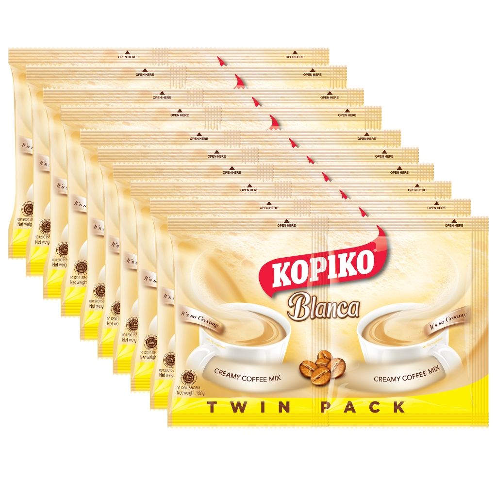 Kopiko Cafe Blanca Twin Pack 52g 10's | Shopee Philippines