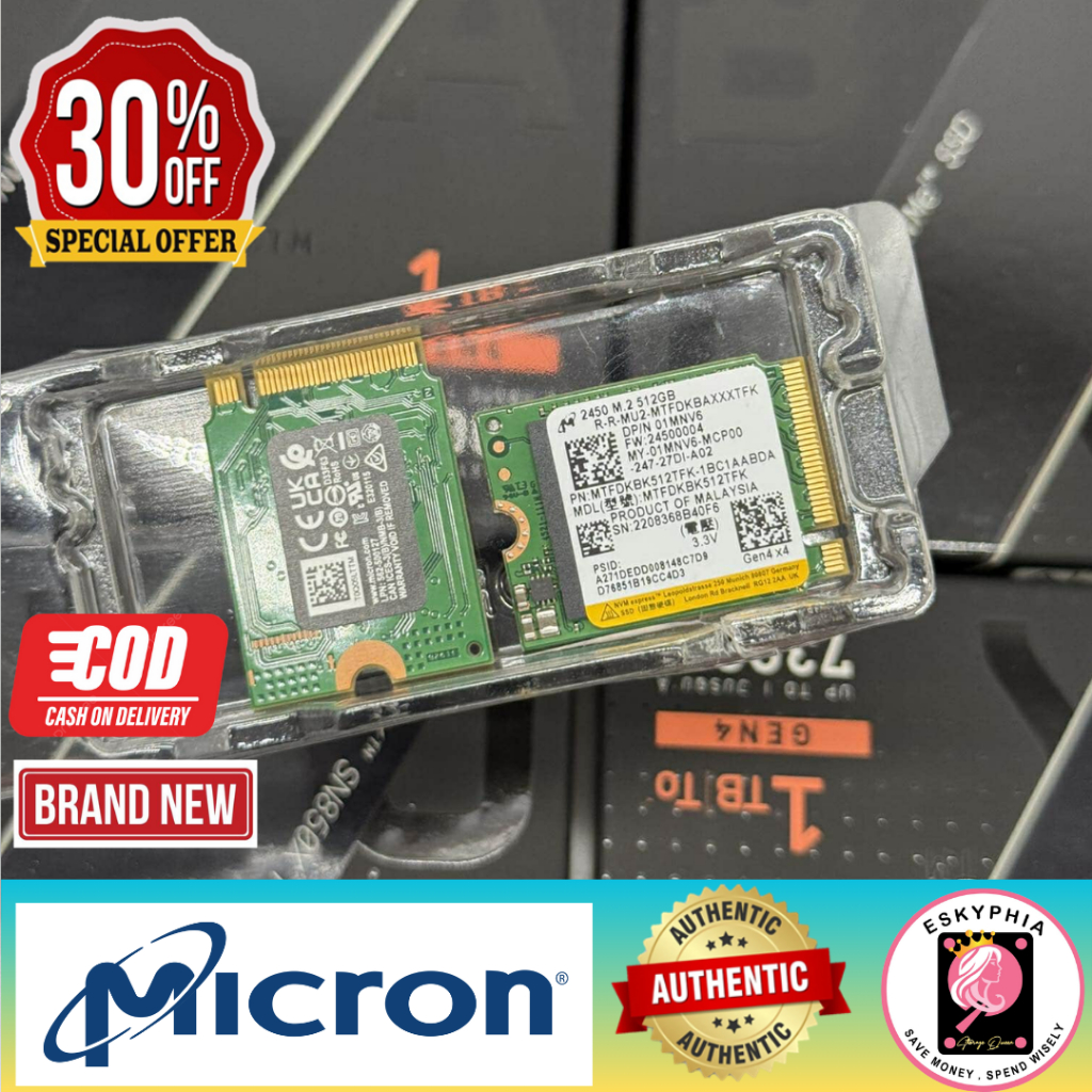 MICRON 2450 512GB M.2 2230 NVMe PCIe GEN4x4 Solid State Drive for Steam ...