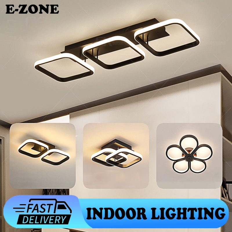 LED Ceiling Light Tri-Color Modern Simple Chandelier for Living Room ...