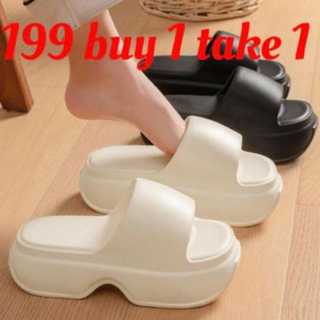 buy 1 take 1 New Fashion Korean 6CM Thick Bottom Slippers Women's ...