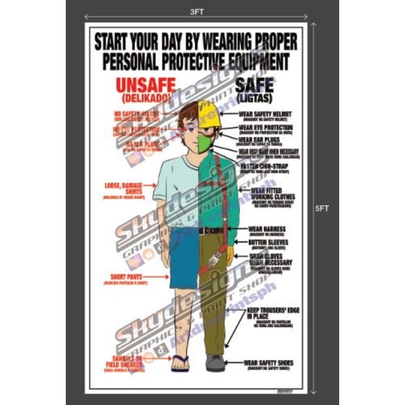 CONSTRUCTION SAFETY REMINDER TARP 3X5FT | Shopee Philippines