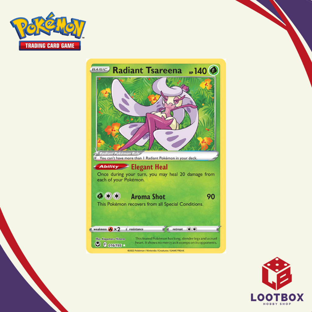 Pokemon Card Game: Radiant Tsareena (Radiant Rare) - Silver Tempest ...