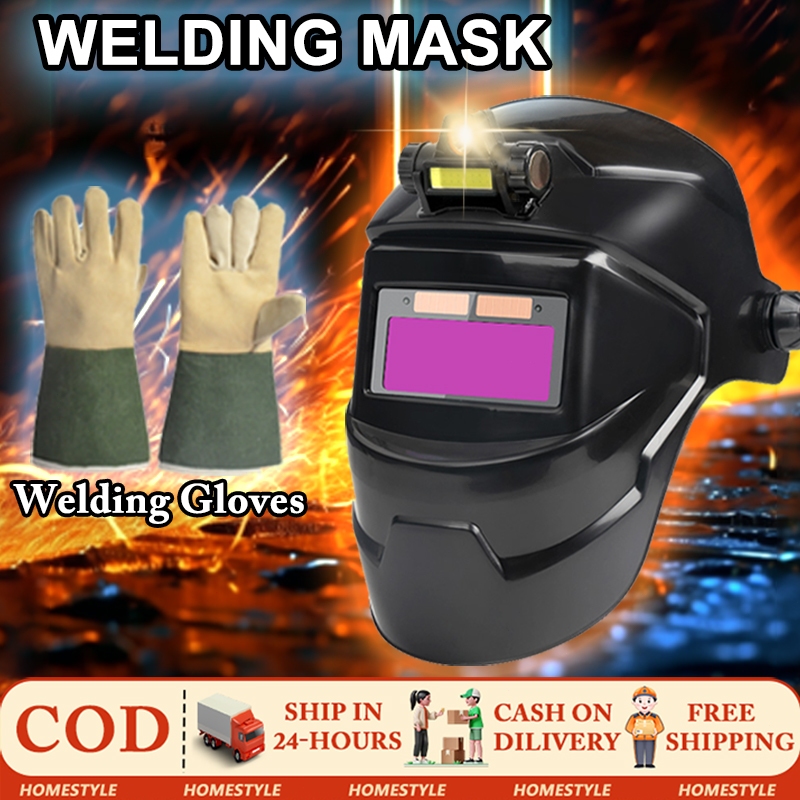 welding helmet mask Resist sparks eyes shield head protection auto ...