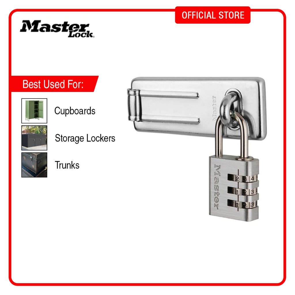 Master Lock 7630703EURD Hasp + Padlock 30MM | Shopee Philippines