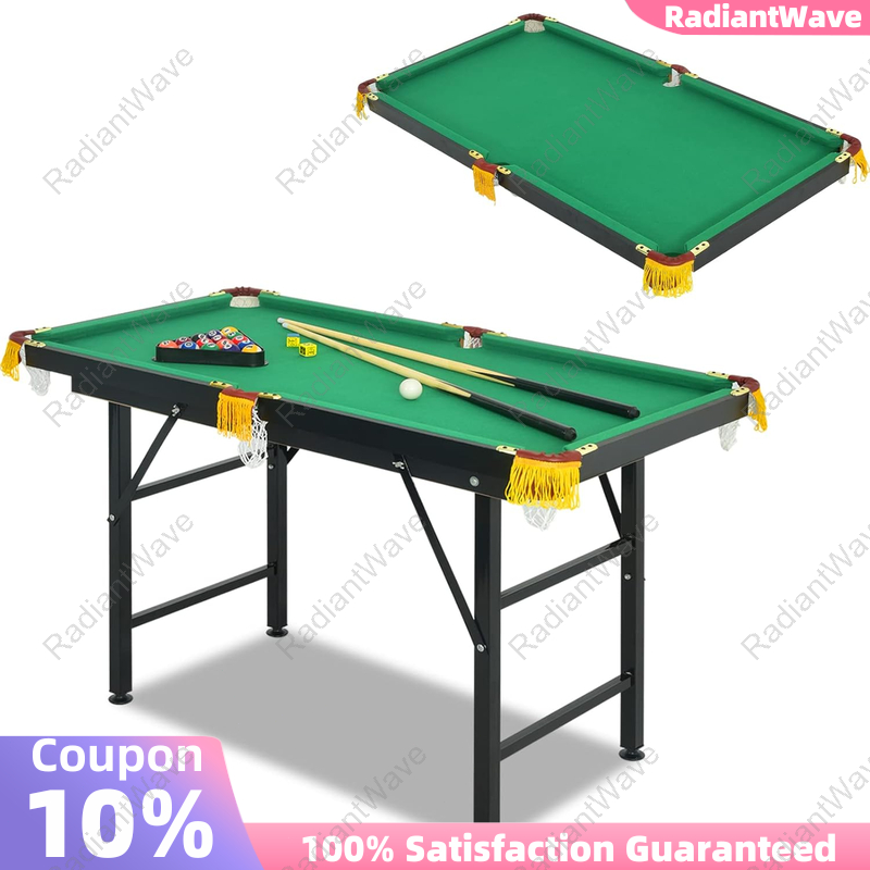 RadiantWave Wooden Mini Pool Table Adjustable Billiard Table with Tall ...