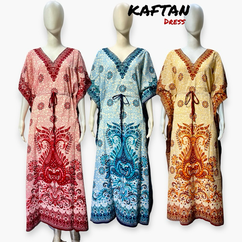 Kaftan maxi dress long kaftan daster (plus size fit to L-3XL) | Shopee ...