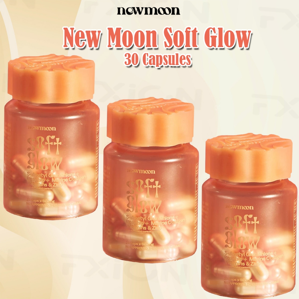 Bundle Set NEW MOON Soft Glow 30 Capsules S-Acetyl Glutathione ...