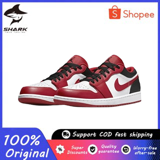 J1 Low "Red toe" Durable Low Top Retro SNEAKERS Shoes Red White Black ...