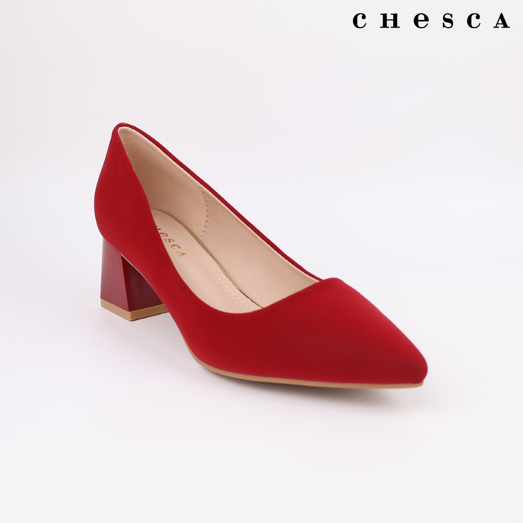 Finickee Diana Heeled Close Shoes (Red/Off White) | Shopee Philippines