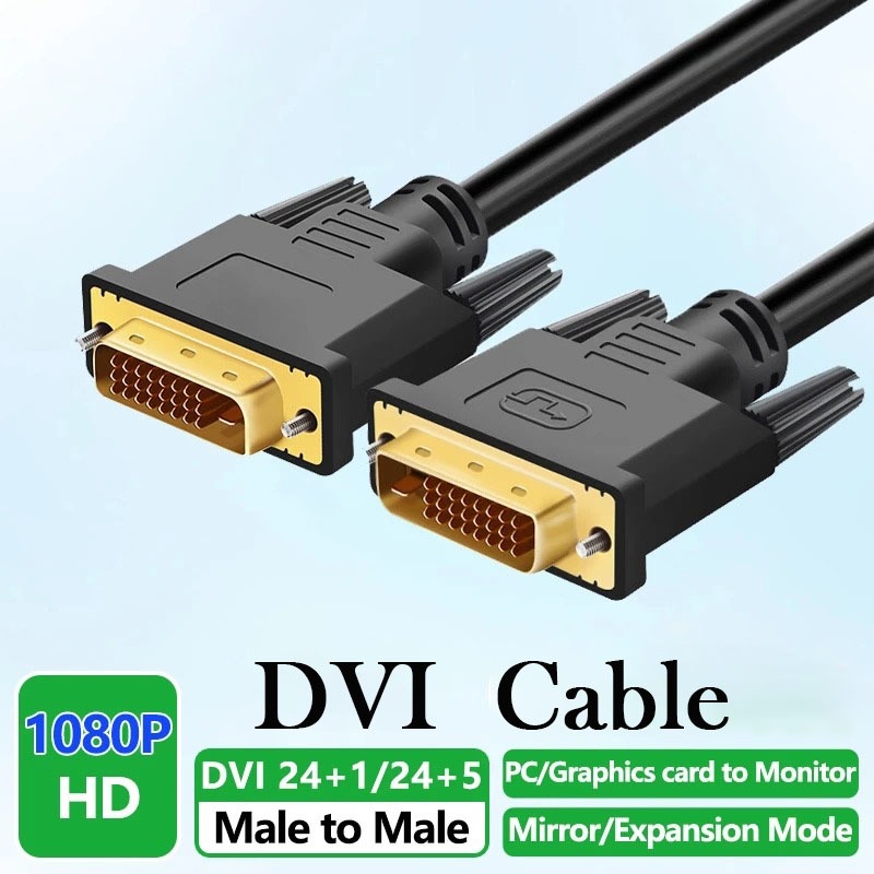 Dual channel engineering grade DVI Cable DVI-D (24+1) Dual Link Male to Male 1m | Shopee Philippines