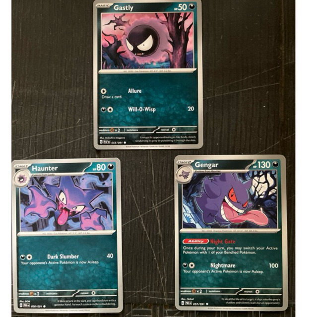 [SET] Gastly, Haunter, Gengar Evolution Line from Paldean Fates Pokemon ...
