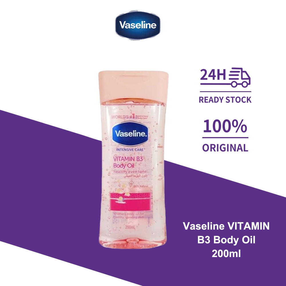 Vaseline VITAMIN B3 Body Oil 200ml Cocoa Radiant Body Oil Rose Plant ...