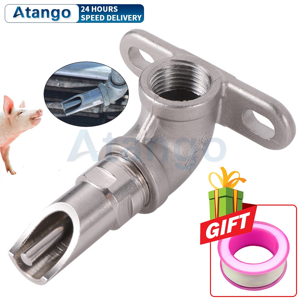 Stainless Steel Pig Drinker Piglet Automatic drinker Kit 1/2" Threaded ...