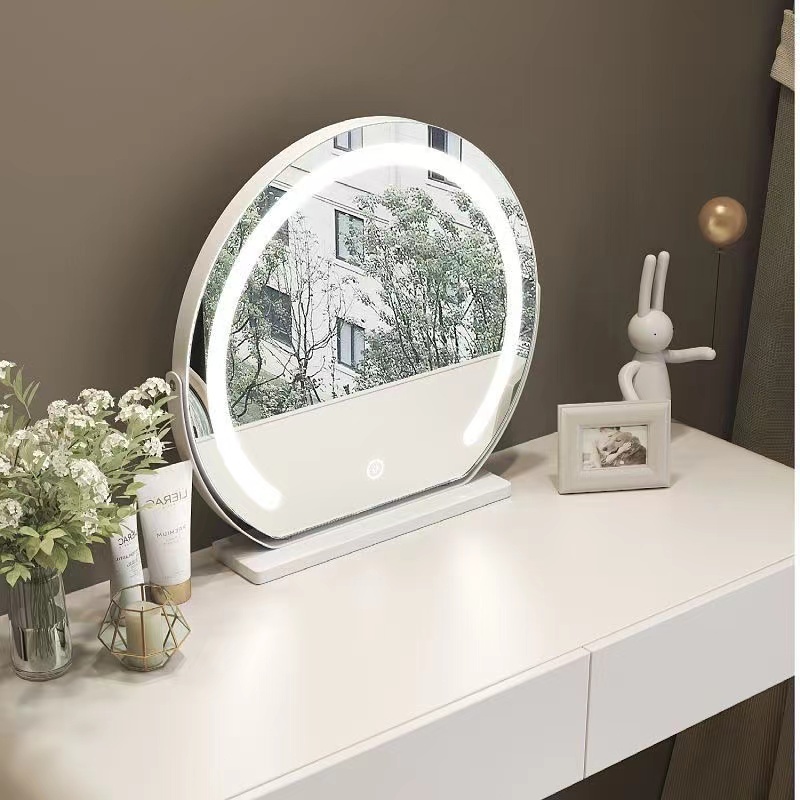 New LED Vanity Mirror Round Smart Cosmetic Mirror Bedroom Vanity Mirror ...