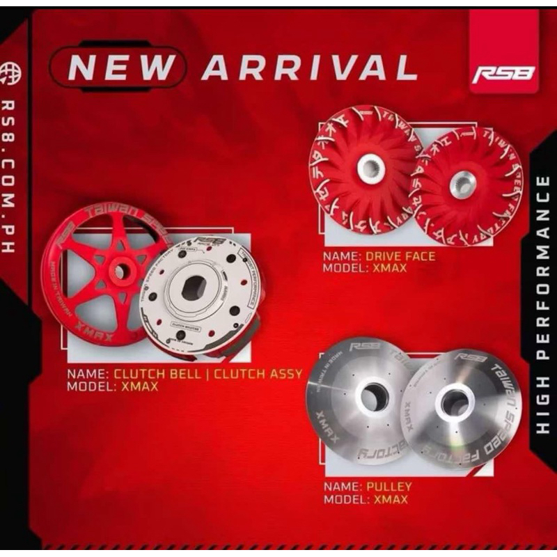 ️RS8 FOR xmax 300 v1 v2 Pulley set bell linning assy. clutch spring 1200rpm | Shopee Philippines