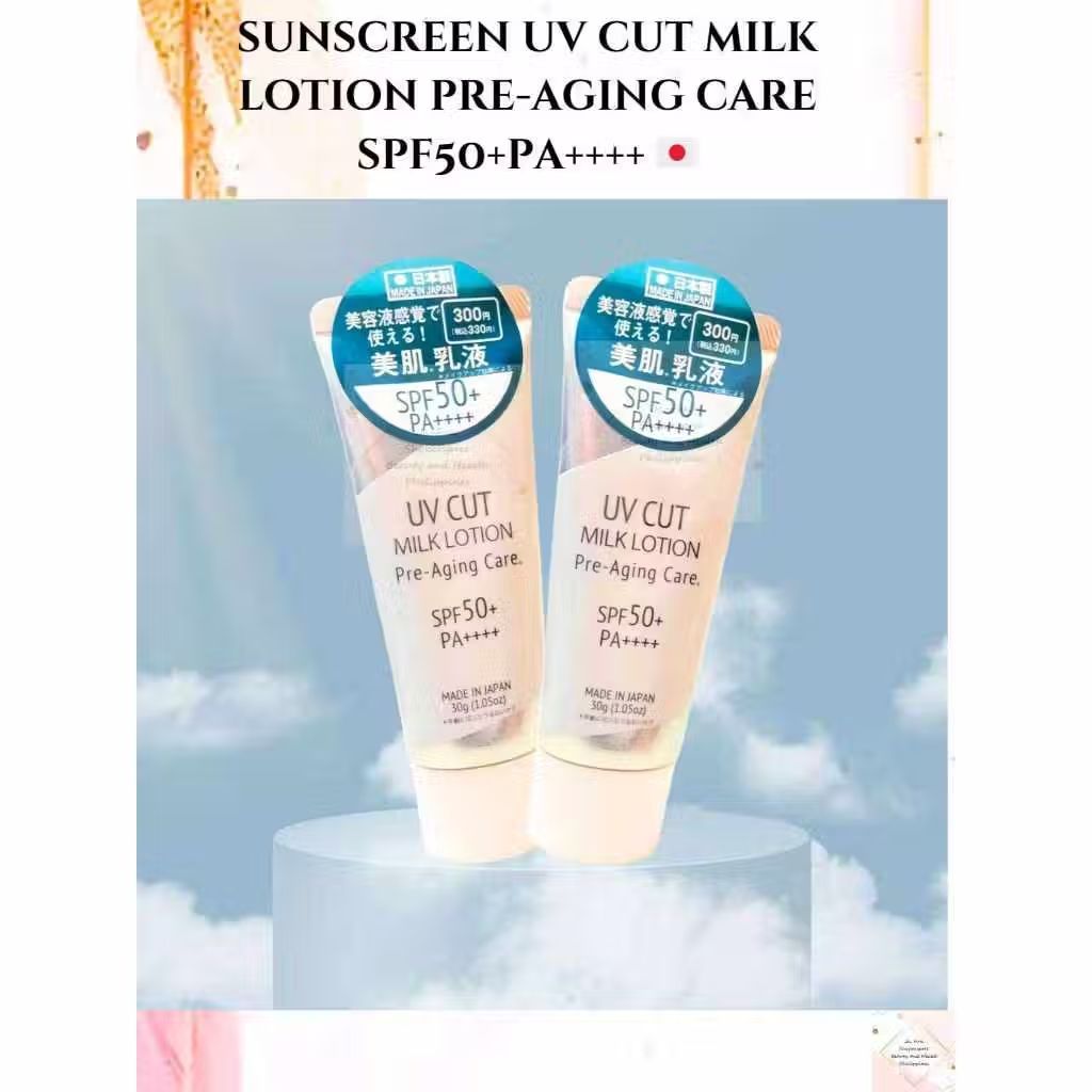 Sunscreen UV Cut Milk Lotion SPF50+ PA++++ – Pre-Aging Care Formula | Shopee Philippines